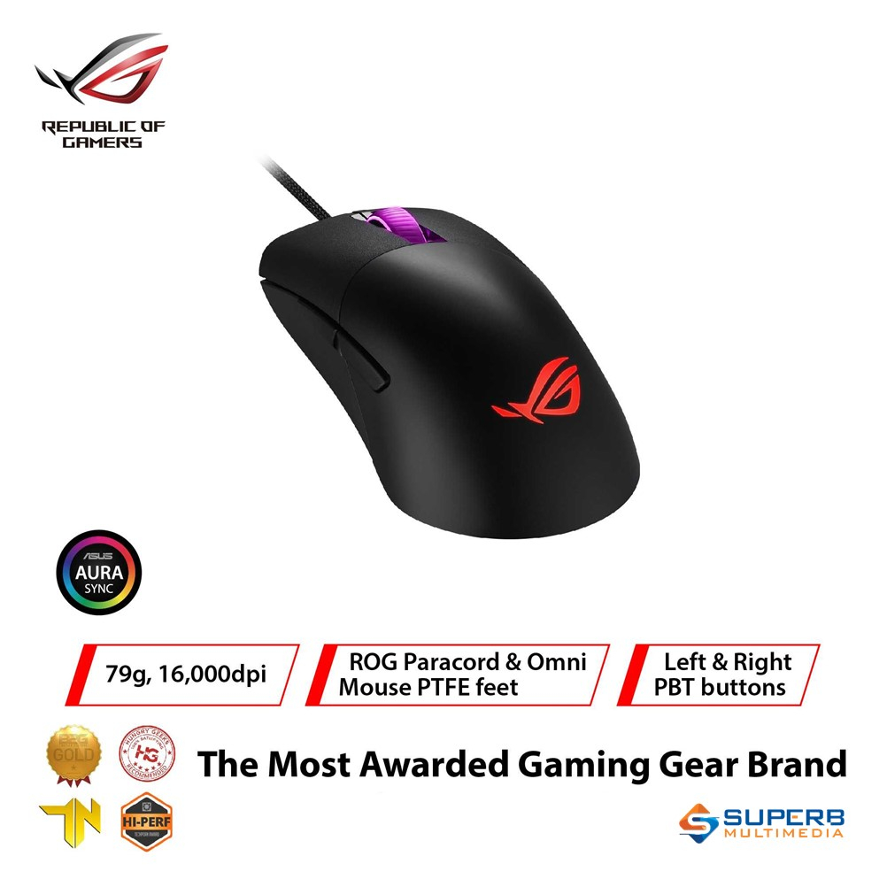 ASUS ROG Keris P509 Lightweight FPS Wired Gaming Mouse 16000 dpi Sensor ...
