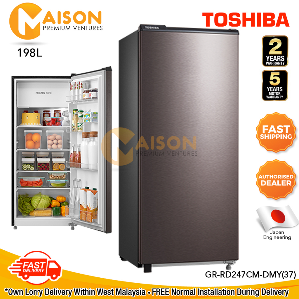 Toshiba Single Door Refrigerator 198L GR-RD247CM-DMY(37) | Shopee Malaysia