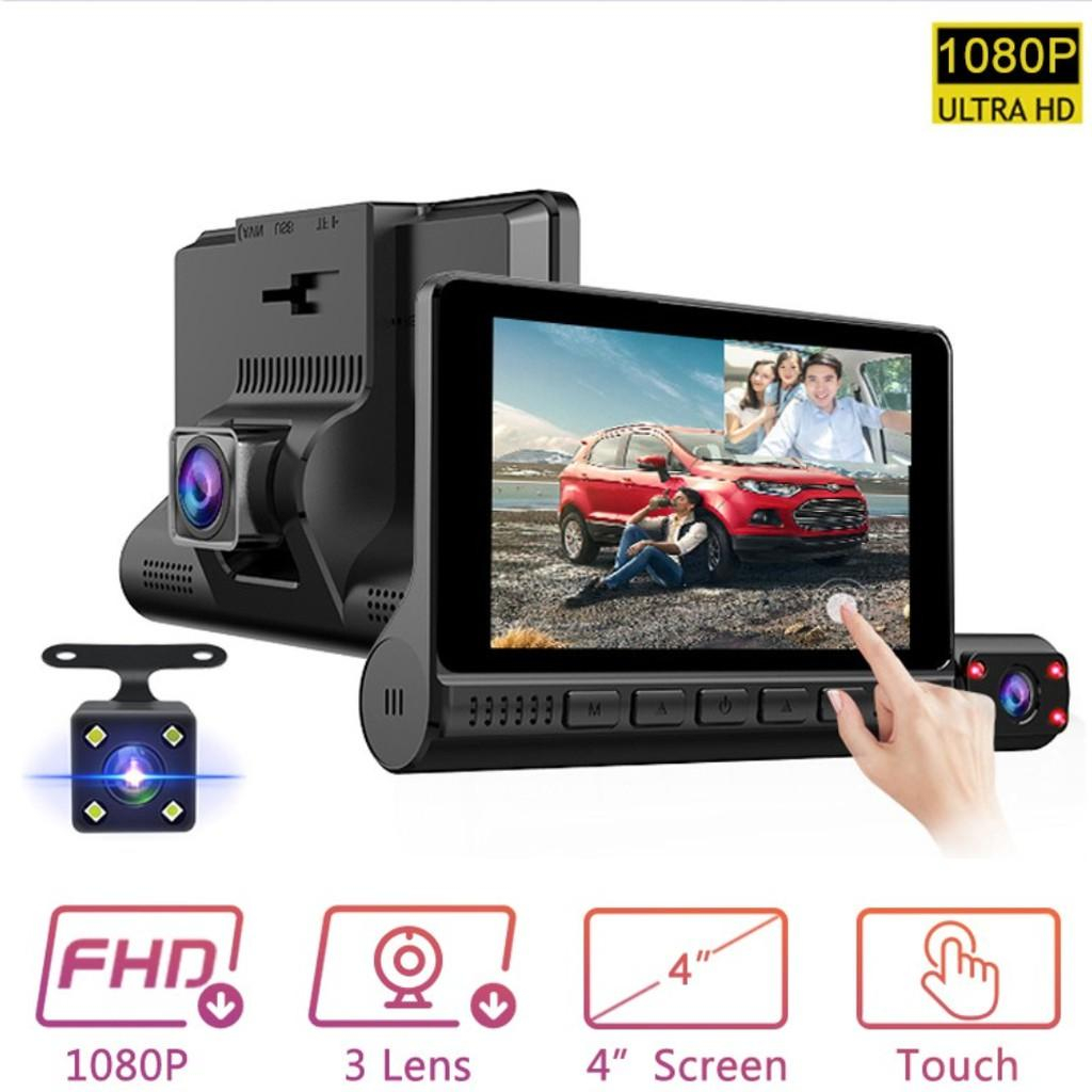 TOUCH SCREEN 3 lens Dash Camera Car DVR 4 in 1 Dash Cam Recorder 170 ...