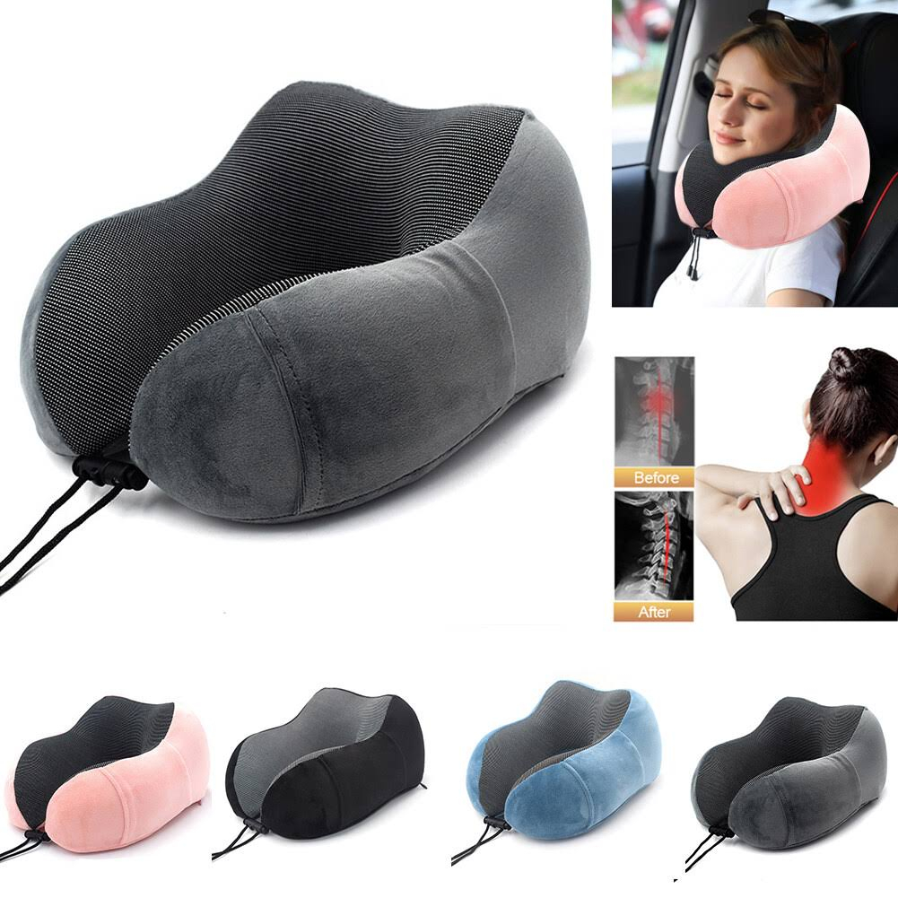 Memory Foam Neck Pillow U Shaped Travel Memory Foam Pillow Neck Support ...