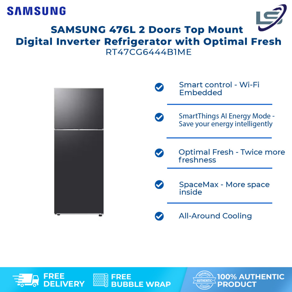 SAMSUNG 476L 2 Doors Top Mount Digital Inverter Refrigerator with ...