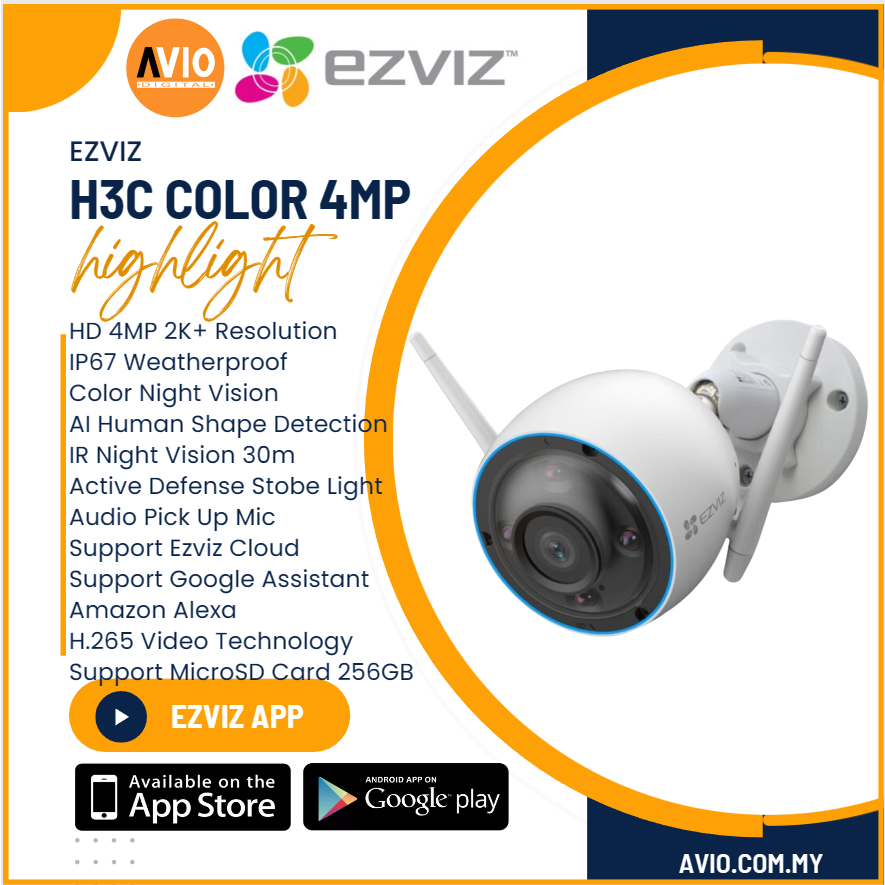 Ezviz 4MP 4 Megapixel Wi-Fi Wifi Wireless IP65 CCTV Camera Night Vision ...