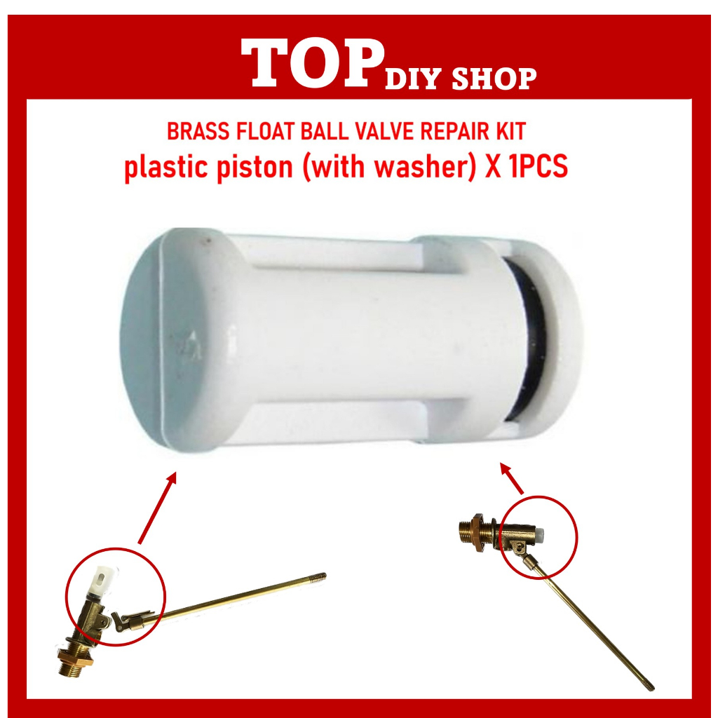 1/2" OR 3/4" Brass Float Ball Valve Repair Kit Plastic Piston (With ...