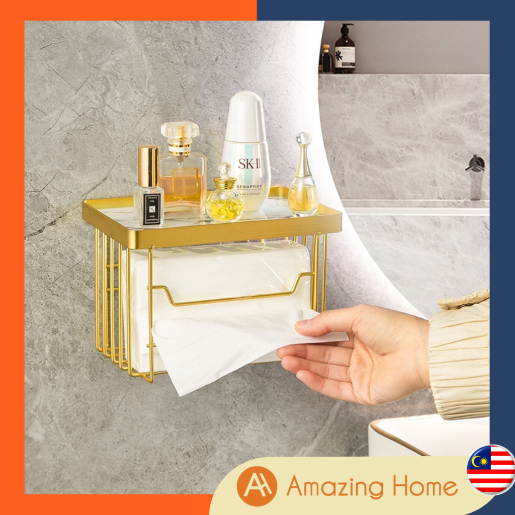 AmazingHome Paper Roll Paper Hanger Tissue Box Bathroom Washroom Toilet ...