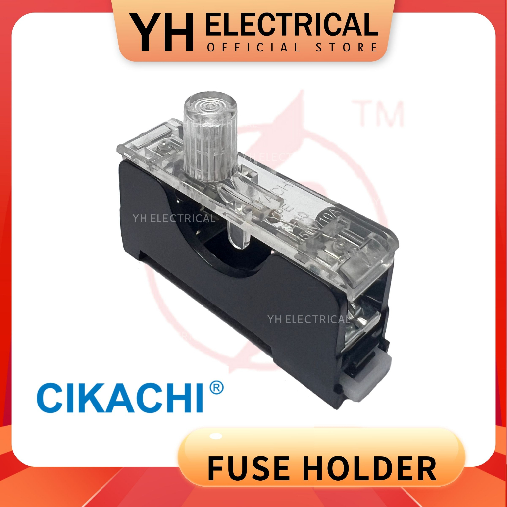CIKACHI 6*30mm 20A Fuse Indicator Light DIN RAIL Mounted Fuse Holder ...