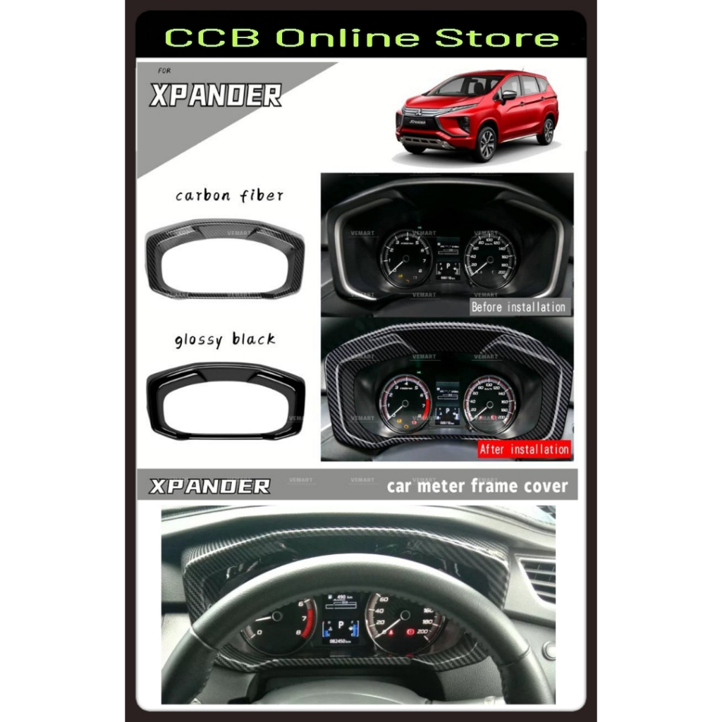 Mitsubishi Xpander Car Meter Frame Cover Garnish - Glossy Black ...
