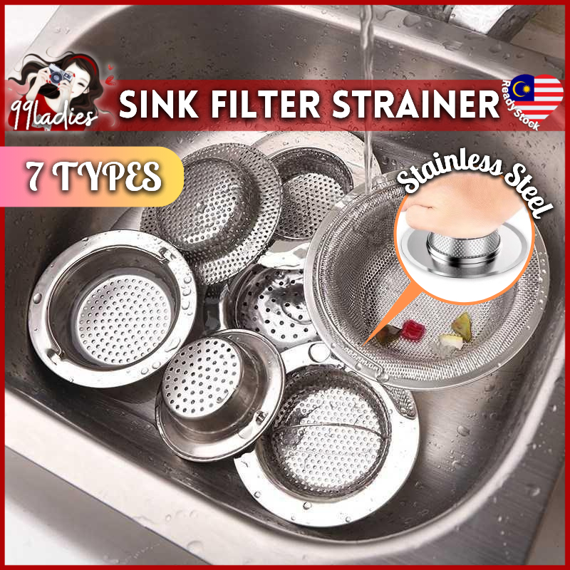 Multipurpose Stainless Steel Sink Strainer Drainer With Handle Bekas Penapis Air Sinki Sink ...