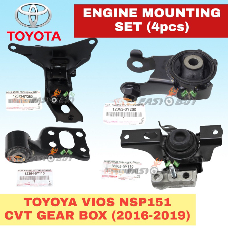 Original TOYOTA ENGINE MOUNTING SET - TOYOTA VIOS CVT NSP151 (2016-2020 ...