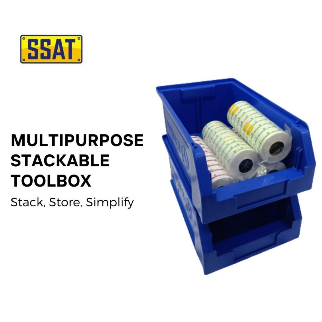 SSAT UNICA 8802 Multipurpose Stackable Toolbox Storage Box 34.6cm(L) x ...