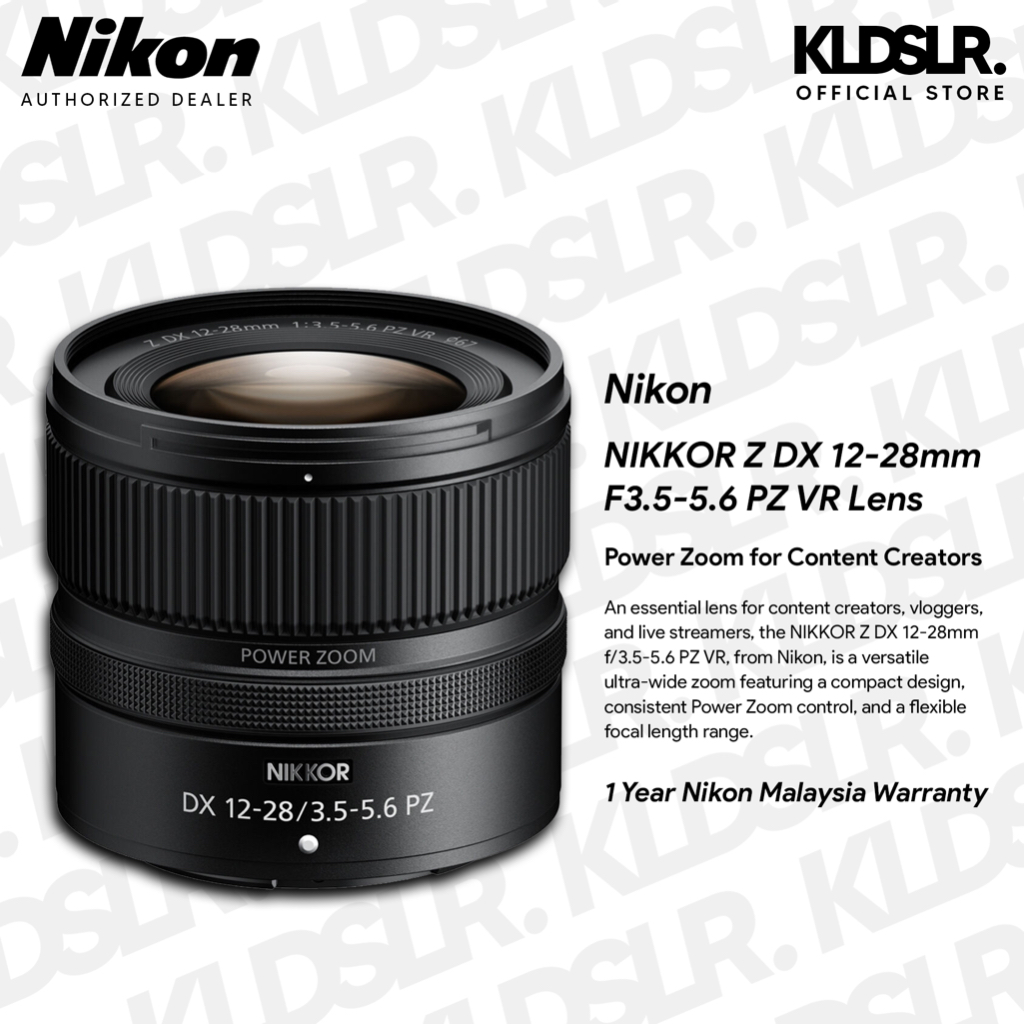 Nikon NIKKOR Z DX 12-28mm F3.5-5.6 PZ VR Vlog Friendly Wide-Angle Power Zoom Lens For APS-C ...