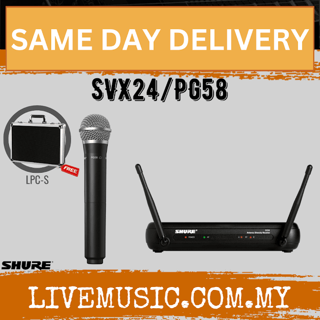 Shure SVX24/PG58 Wireless Vocal System with Free LPC-S Hard Case ( SVX24-PG58 / SVX24PG58 ...