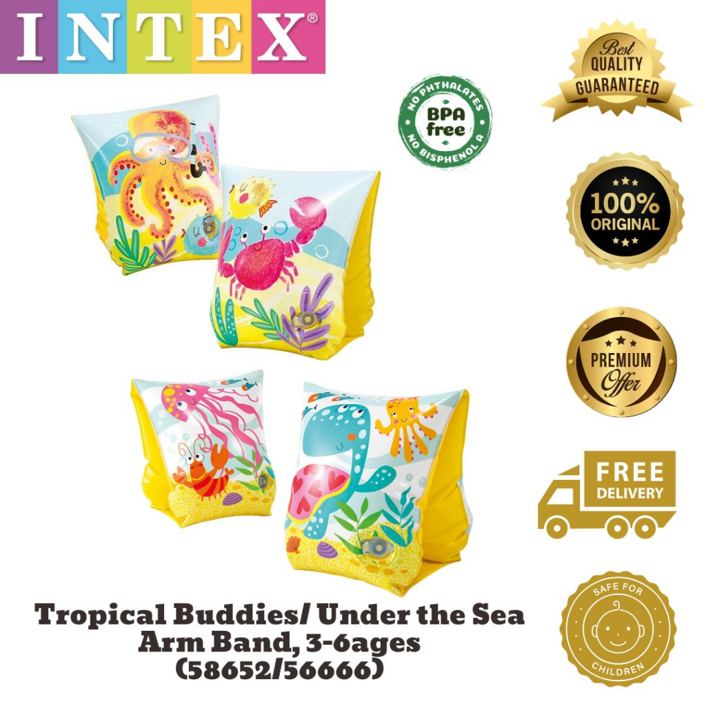 58652/56666 INTEX Tropical Buddies / Under the Sea Kids Arm Bands (New ...