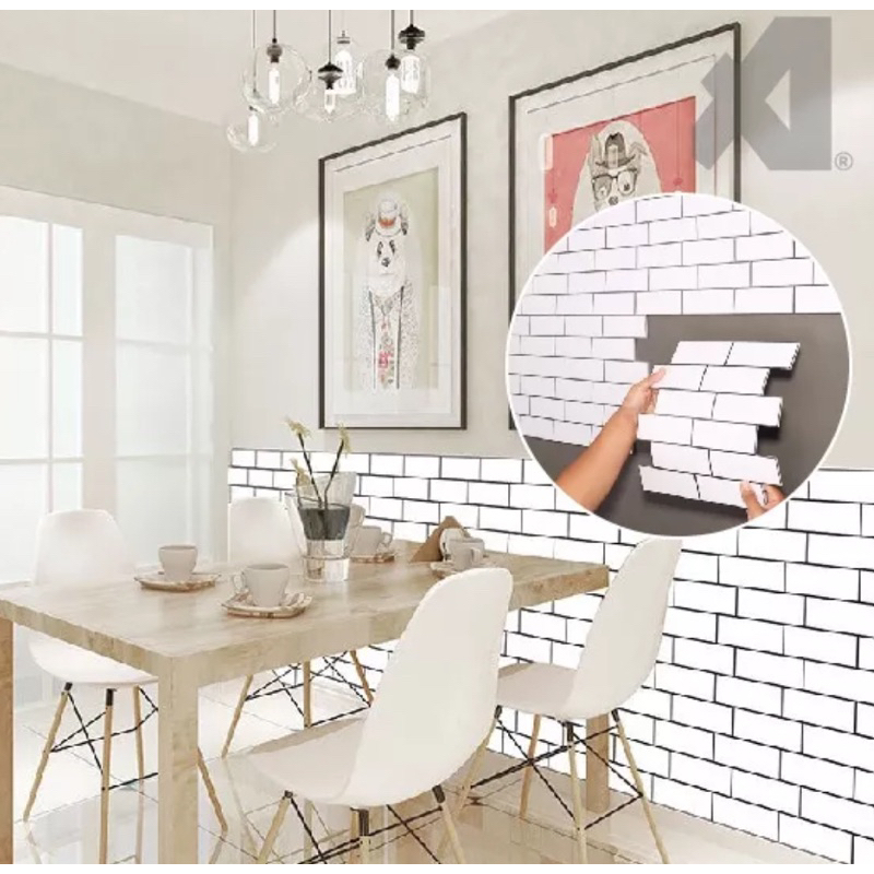 ‼️DIY 3D Effect Subway Tile Self-Adhesive Water Resistant Wallpaper for ...