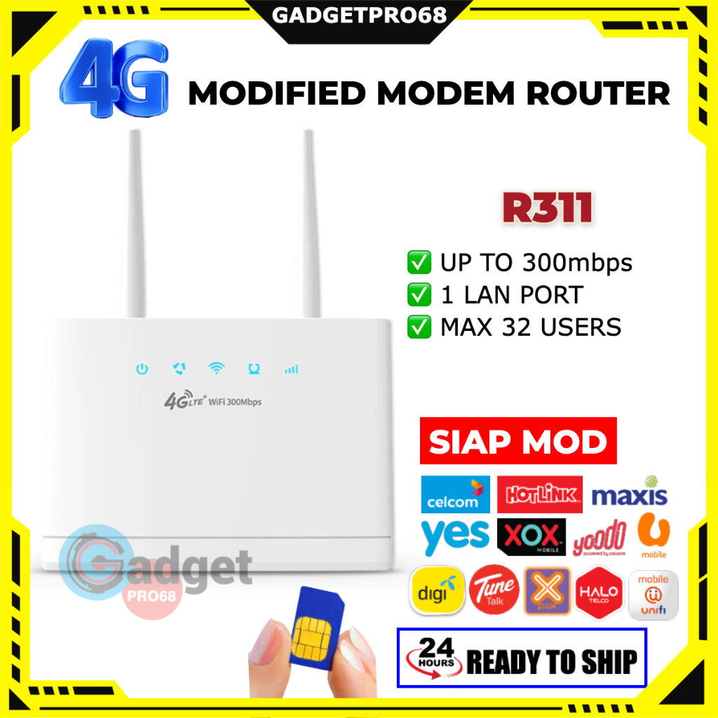 R311 CPE Router Modified Unlocked 4G WiFi Modem Home Unllimited Hotspot ...