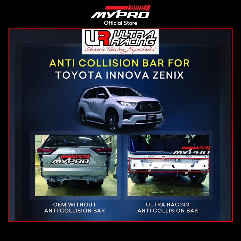 ULTRA RACING BAR TOYOTA INNOVA 2023+ ZENIX - REAR ANTI-COLLISION BAR (2 ...