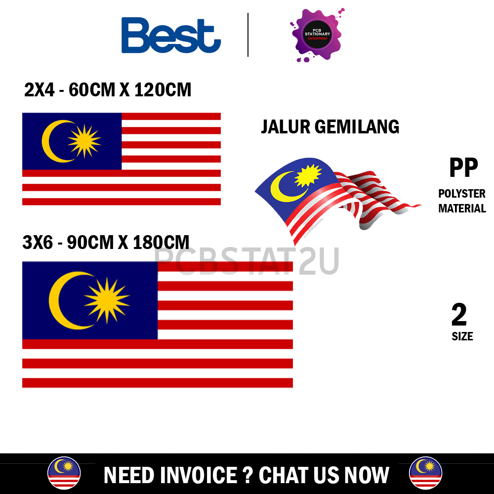 Bendera Malaysia/Johor Malaysia/Johor Flag Polyester 2X4FT 3x6FT [24 Hour Delivery] | Shopee ...