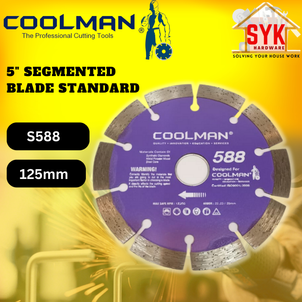 SYK Coolman S588 5 Inch Segmented Blade Standard Stone Block Premix ...