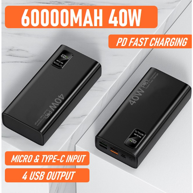 【ORIGIANL】 PD 60000mAh Full BIG Capacity Powerbank Dual USB Portable ...