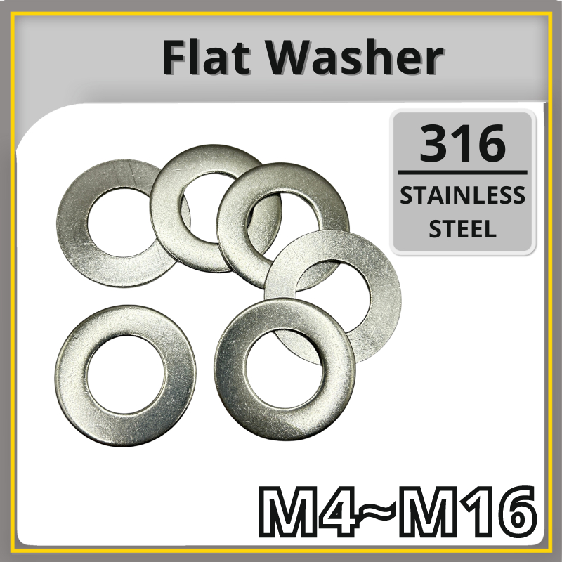 Flat Washer SUS 316 Stainless Steel Grade A4-70 | M4 M5 M8 M10 M12 M14 M16 | Shopee Malaysia