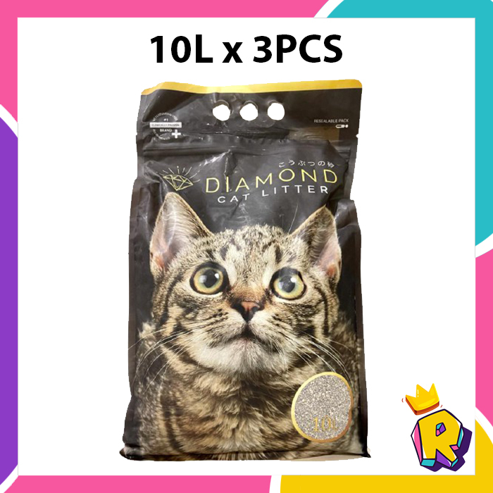 Diamond Cat Litter 10L - Charcoal Super Clumping (3 PCS) | Shopee Malaysia