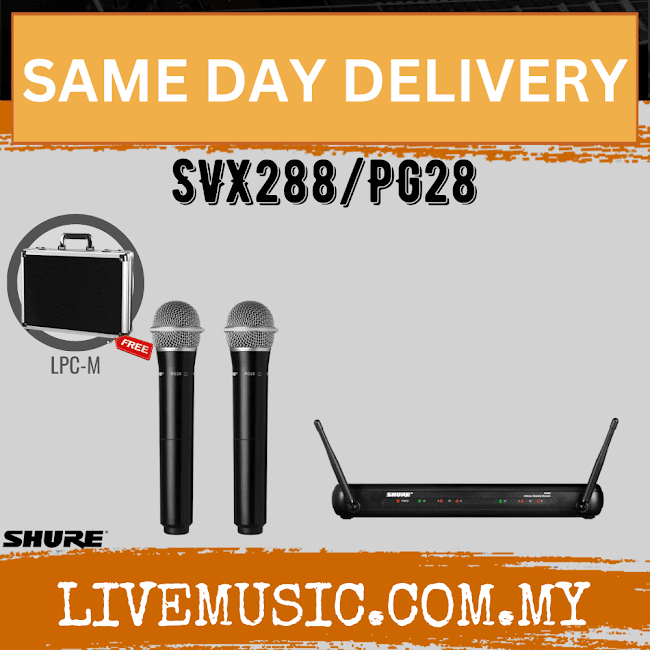 Shure SVX288/PG28 Dual Handheld Wireless Microphone System w/ LPC-M ...