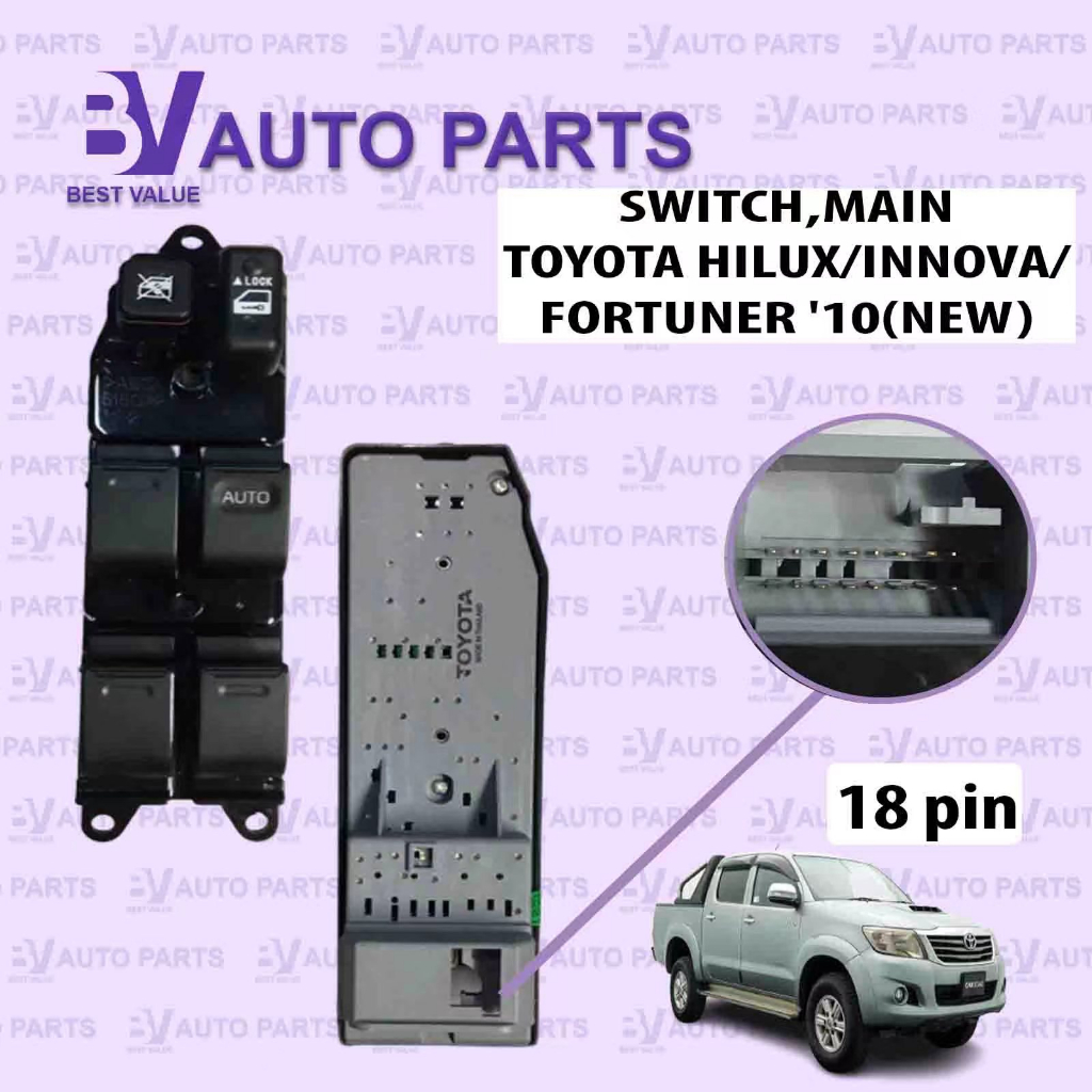 MAIN SWITCH FOR TOYOTA HILUX VIGO KUN 25/INNOVA/FORTUNER 10 (NEW) Power ...