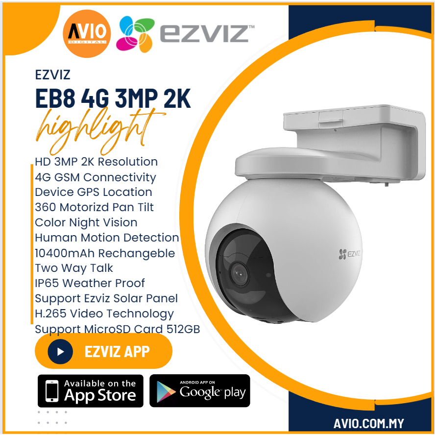 Ezviz 4G Sim Card GPS 4MP 4 Megapixel Battery IP65 Wi-Fi Wifi Wireless ...