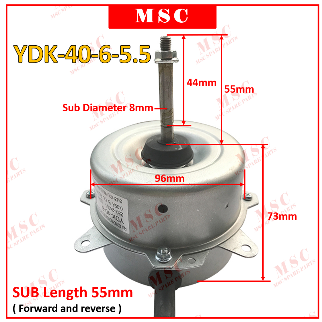 Universal Aircond Outdoor Fan Motor YDK-40-6 40W Replacement AC Motor ...