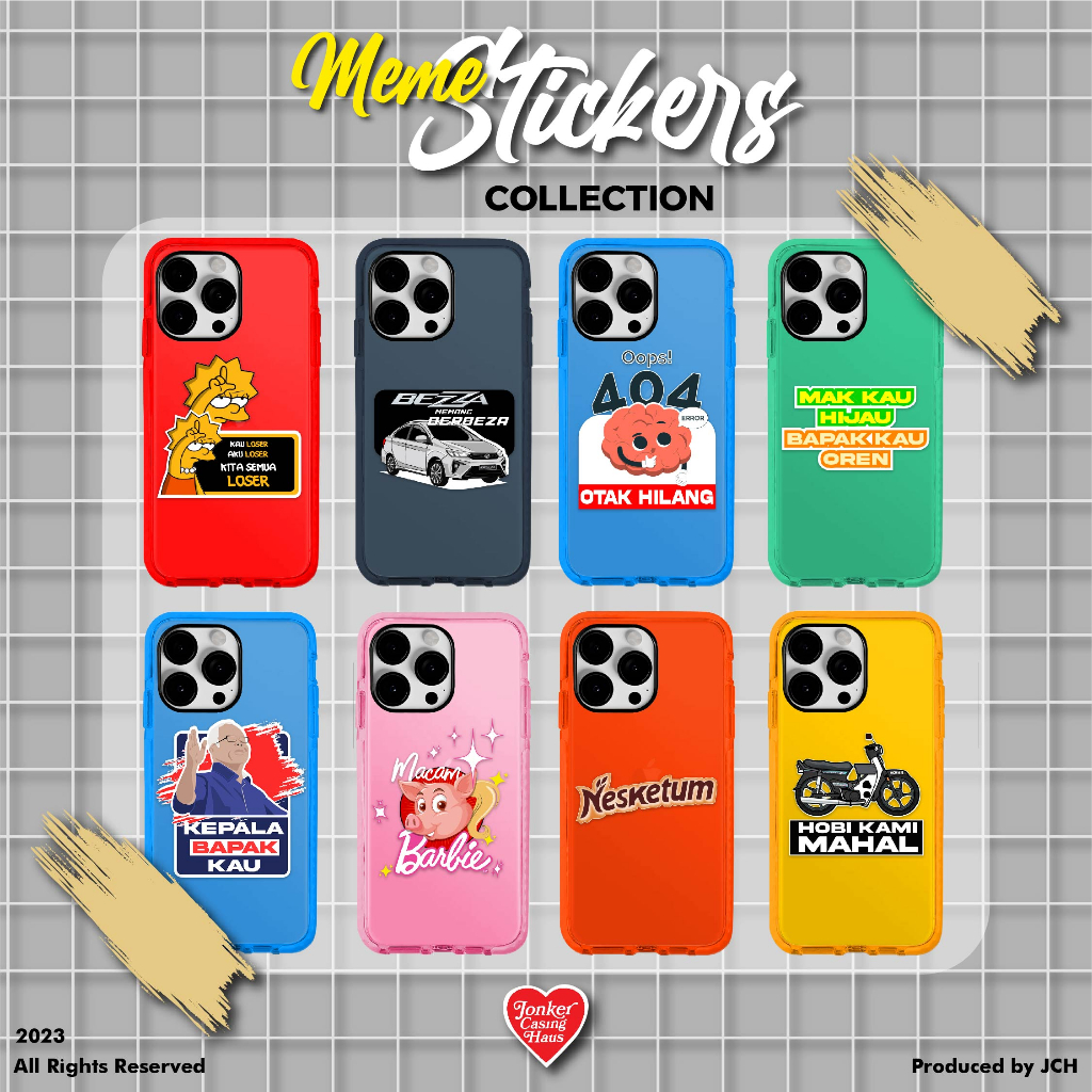 MEME STICKERS COLLECTION DESIGNATED PHONE CASE FOR IP 6 UNTIL 14 PRO ...