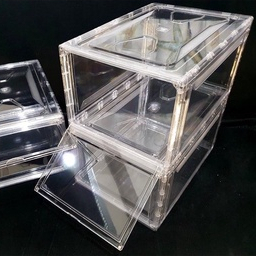 Crystal Clear Magnetic Acrylic SHOE BOX Storage Magnetic Front Drop ...