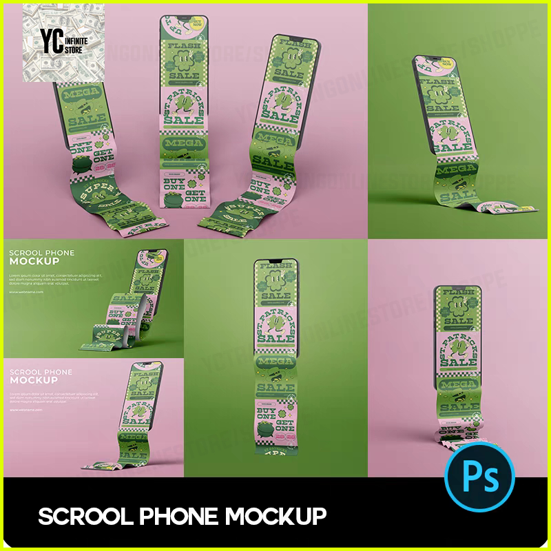 🔥Scrool Phone Mockups | [PSD] Mockup Quality Photoshop🔥 | Shopee Malaysia