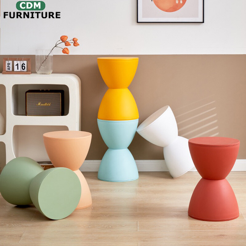 Nordic hourglass stool chair home minimalist living room children's low ...
