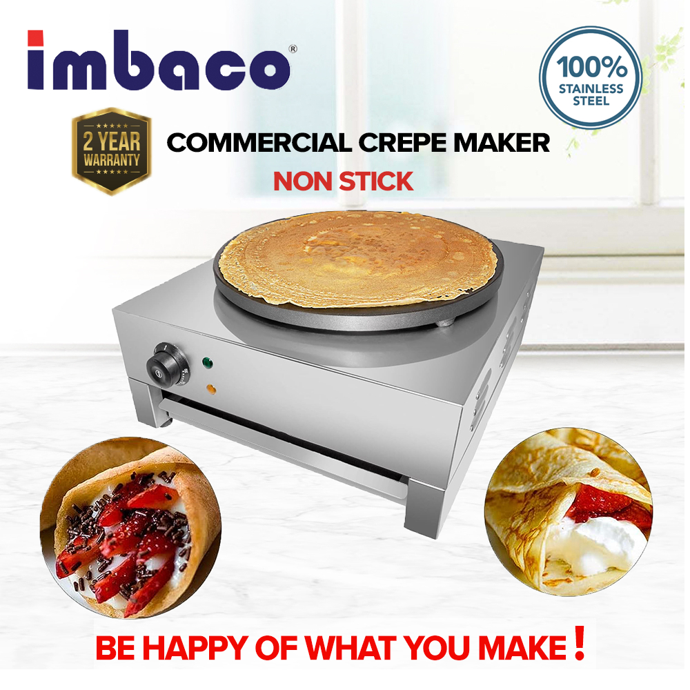 Imbaco Stainless Steel Electric Crepe Maker 16" Non Stick | Commercial ...