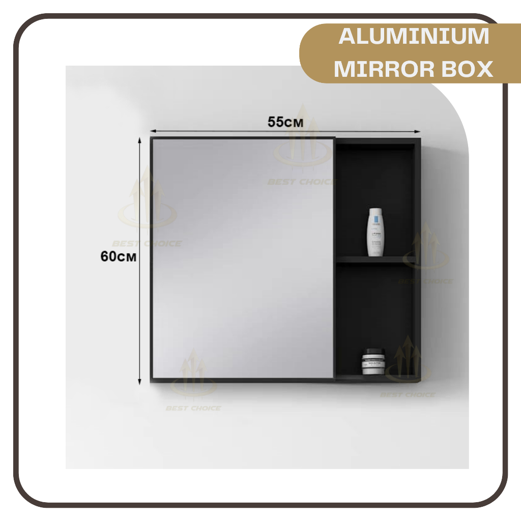 (𝑴𝒊𝒓𝒓𝒐𝒓 𝑩𝒐𝒙 𝑶𝒏𝒍𝒚) FULL Aluminum Mirror Box Cosmetic Storage Organizer ...