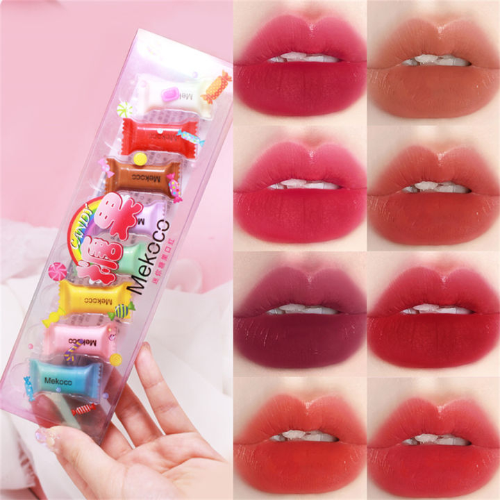 Mini Candy Matte Lipstick Set Sexy Red Lip Tint Velvet Lipsticks ...