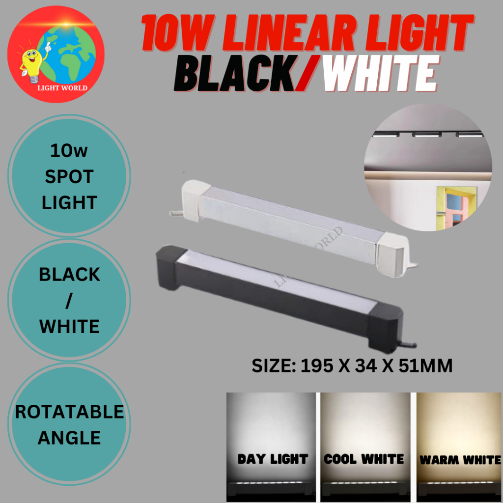 🔥NEW🔥 Linear Led Track Light 10W 20W 30W Spotlight LED 1 Meter Track ...