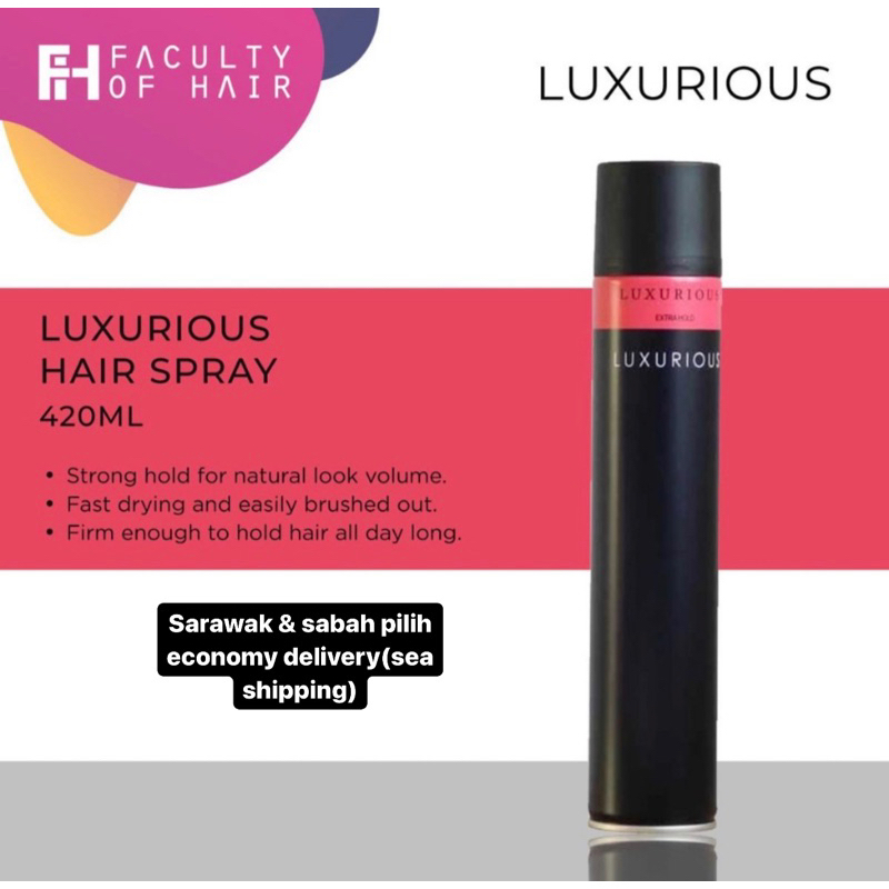 Luxurious Extra Hold Hair Spray (420ml) Unisex Spray Rambut Saloon ...