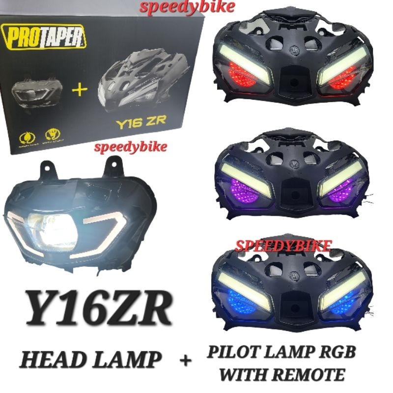 PROTAPER Y16ZR Y16 FRONT HEAD LAMP + MATA GABEN PILOT LAMPU DEPAN ...