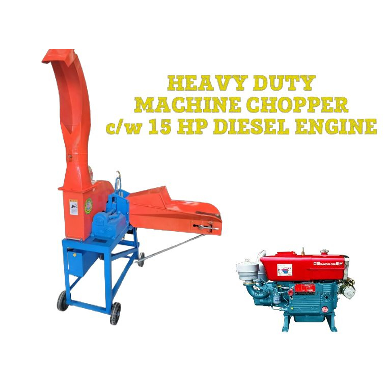 STOCK READY Heavy Duty Diesel Engine mesin chopper silaj/Rumput Makanan ...