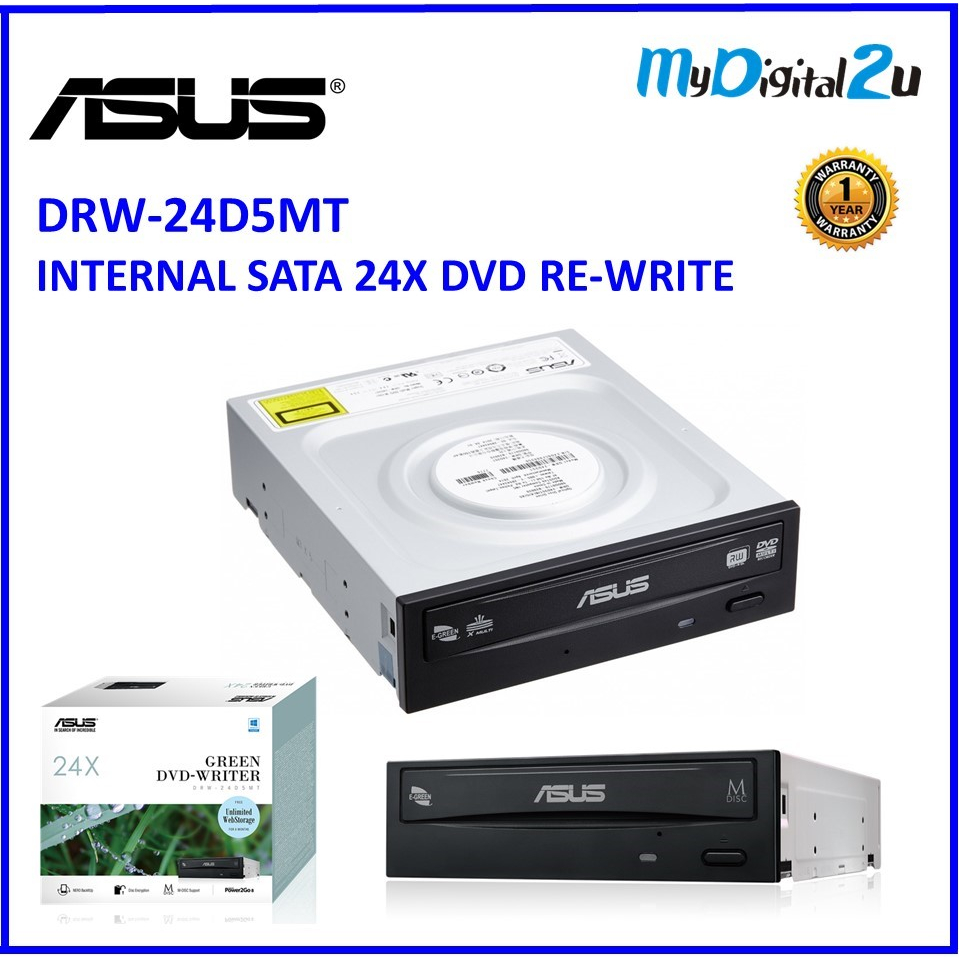 ASUS SATA INTERNAL 24X DVD-WRITER RECORDER DVD-RW - GH24NSD1 / DRW ...