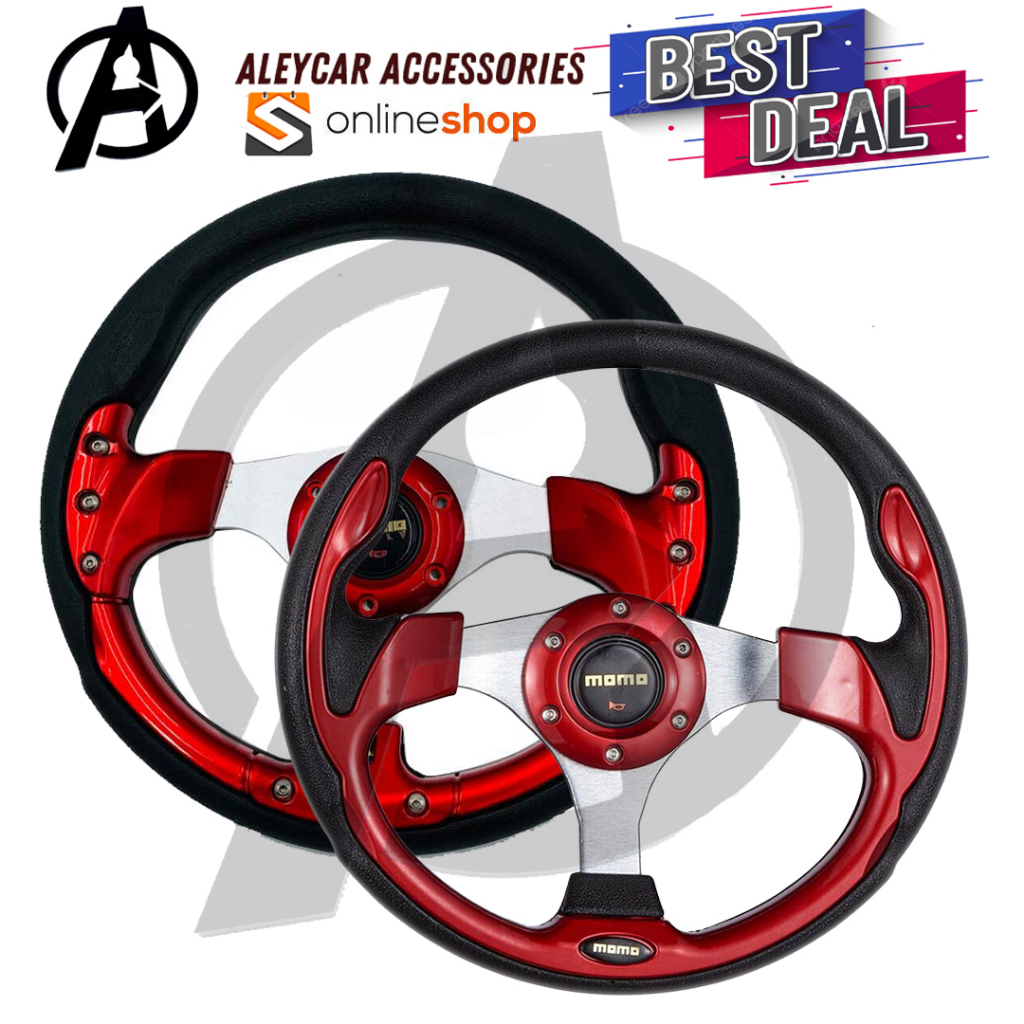 RED Momo Racing Sport Steering Wheel | Shopee Malaysia