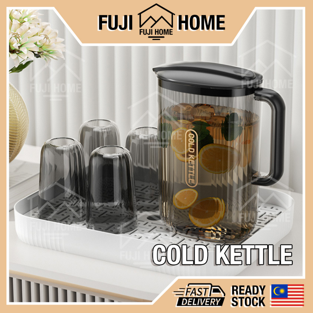 🏠READY STOCK🏠2200ML Large Capacity Cold Kettle Drinking Glass Serving ...