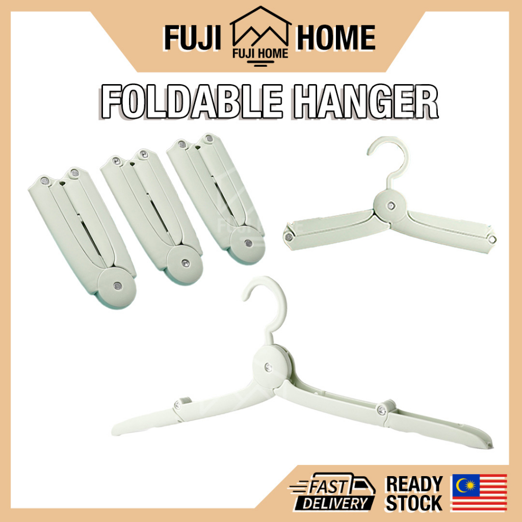 🏠READY STOCK🏠 Foldable Clothes Hanger Folding Hanger Portable Travel ...