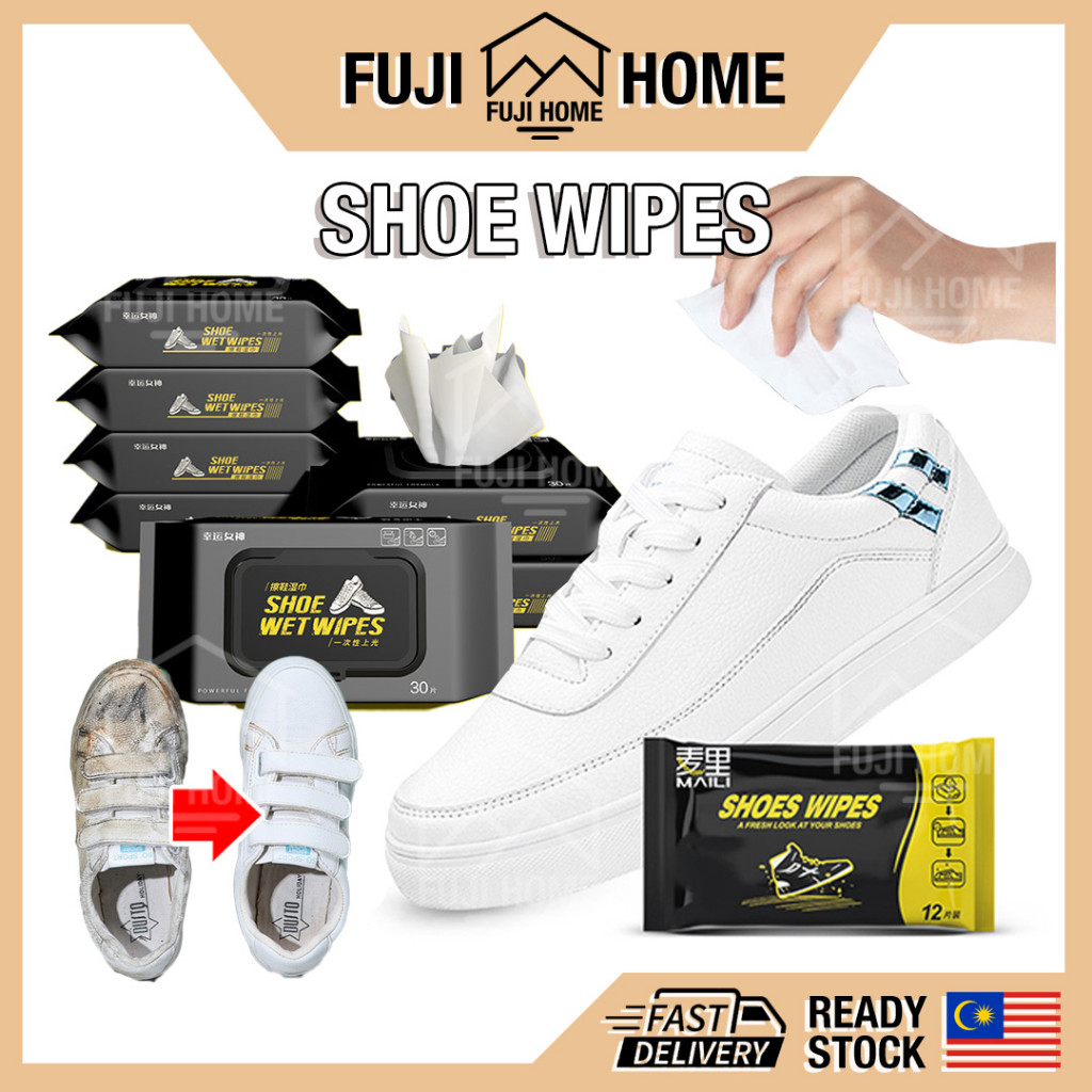 🏠READY STOCK🏠12/30/80pcs Shoe Wipes Shoe Cleaning Wet Tissue Wipes ...