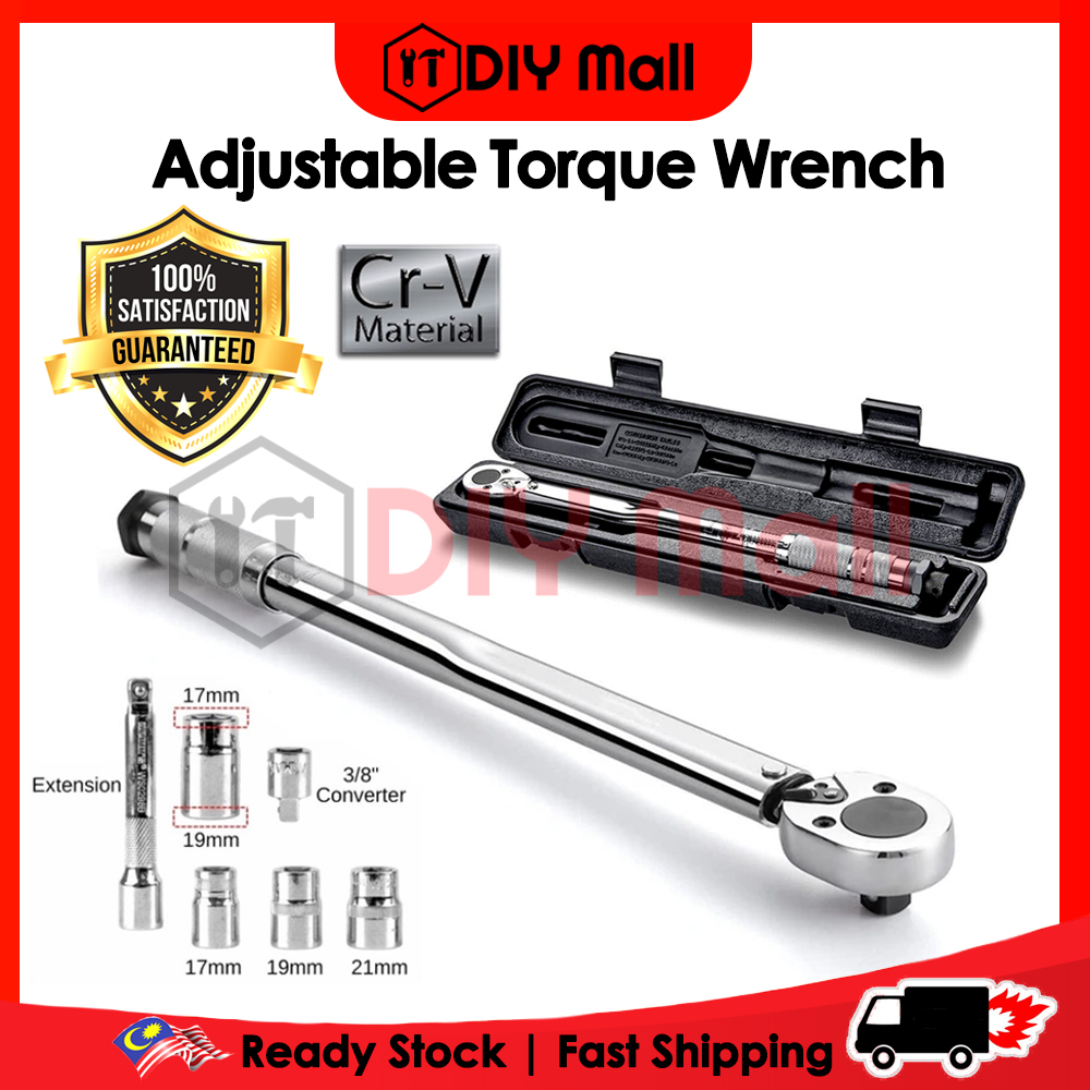 DIYMALL 1/2'' Driver Click Adjustable Micrometer Torque Wrench Spanar ...