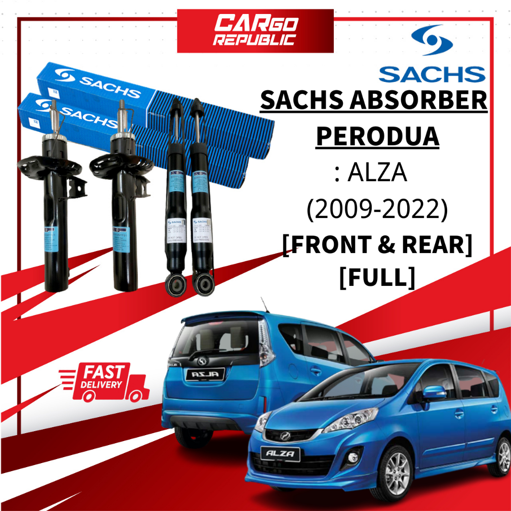 Sachs Perodua Alza (2009-2022) Absorber Full Set / Front (DEPAN) / Rear ...