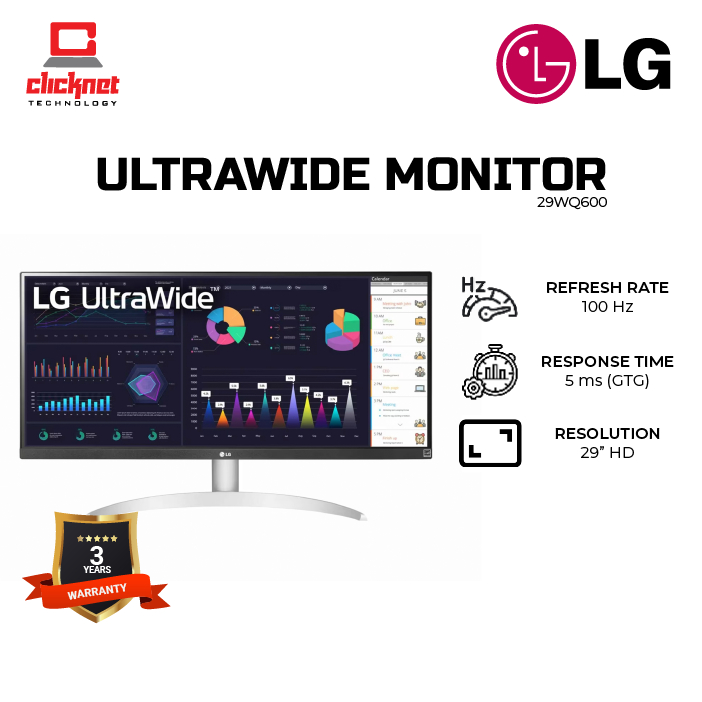LG 29WQ600-W ULTRAWIDE 29" FHD 100Hz 1ms MONITOR | Shopee Malaysia