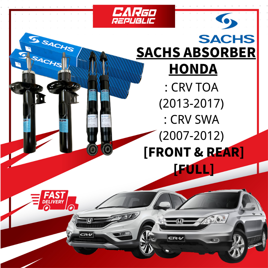 Sachs Honda CRV TOA (2013-2017) CRV SWA (2007-2012) Absorber Full Set / Front (Depan) / Rear ...