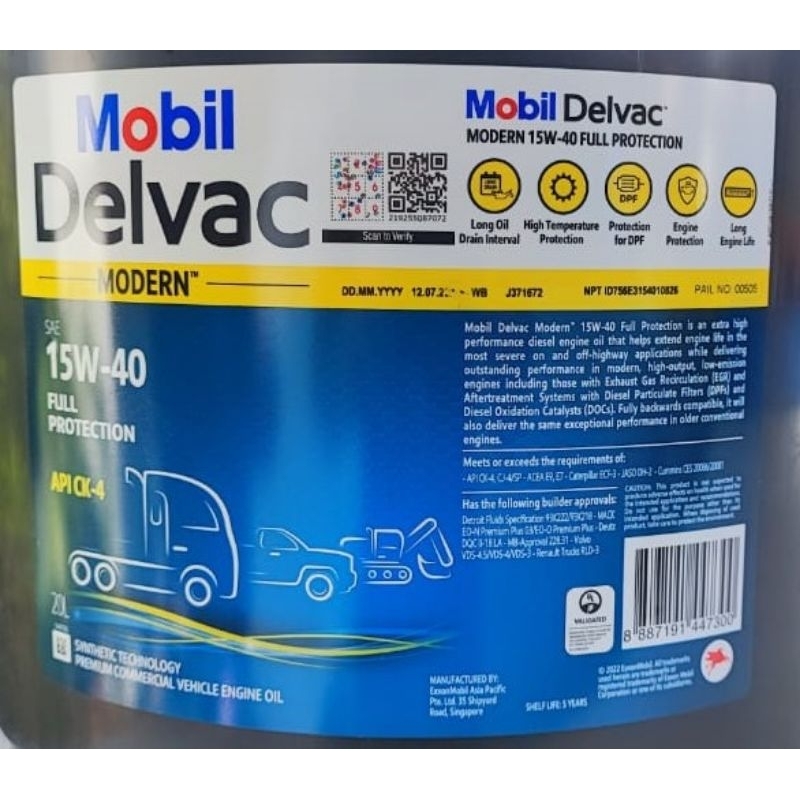 4L Mobil Delvac Modern Full Protection 15W-40 (CK-4/SP) | Shopee Malaysia