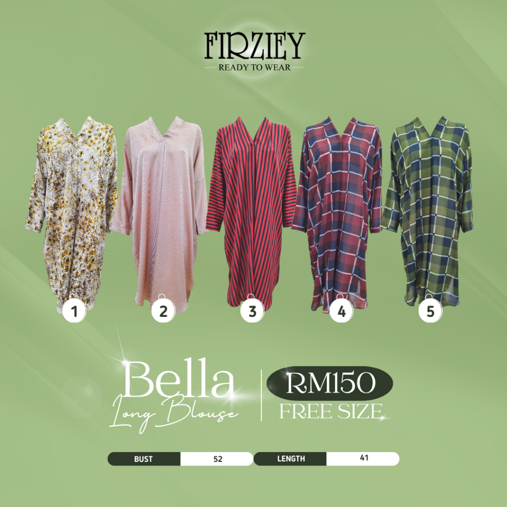 BELLA LONG BLOUSE (PATTERN) | Shopee Malaysia